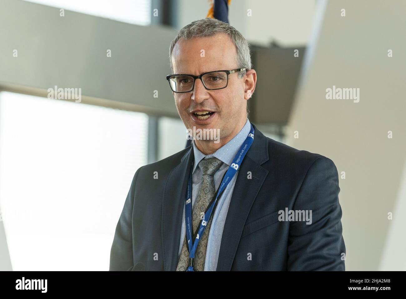 New York, USA. 27th Jan, 2022. LaGuardia Gateway Partners CEO Frank ...