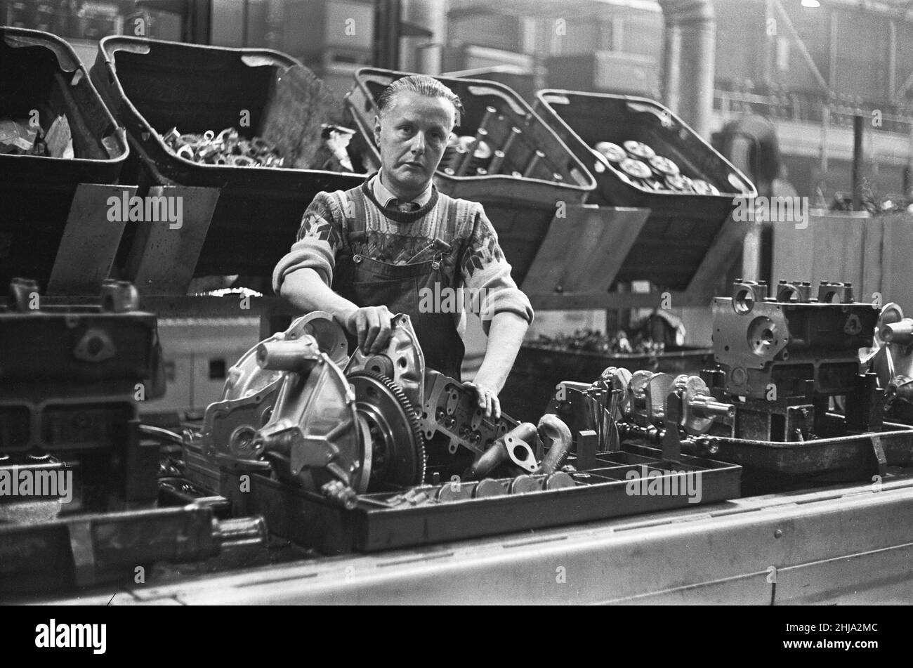 The transverse engine assembly line for the Mini. The Austin Mini ...