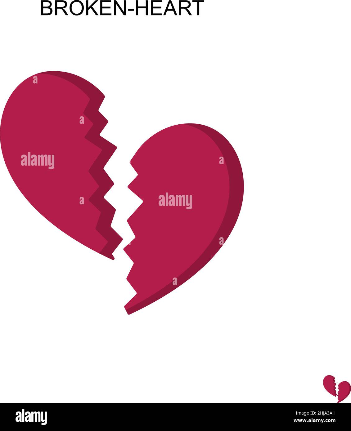 Broken-heart Simple vector icon. Illustration symbol design template ...