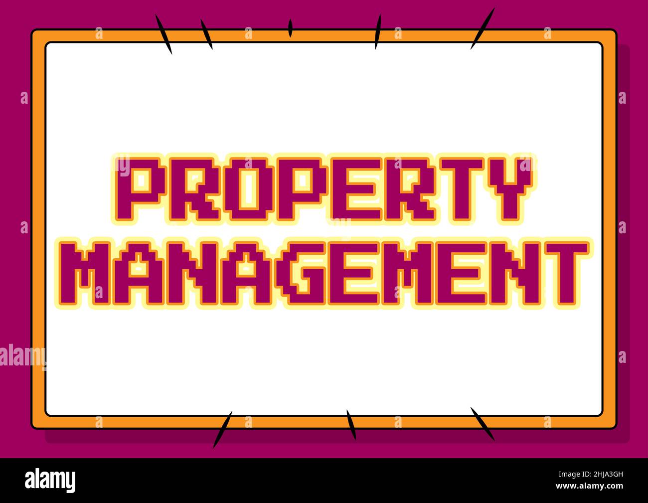 Sign displaying Property Management. Word Written on the control ...