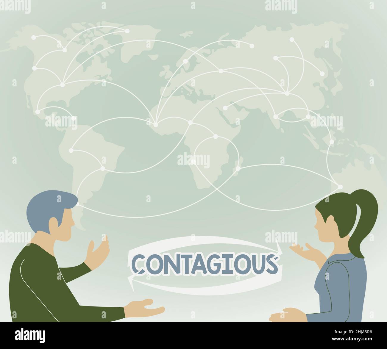 Hand writing sign Contagious. Conceptual photo transmissible by direct ...