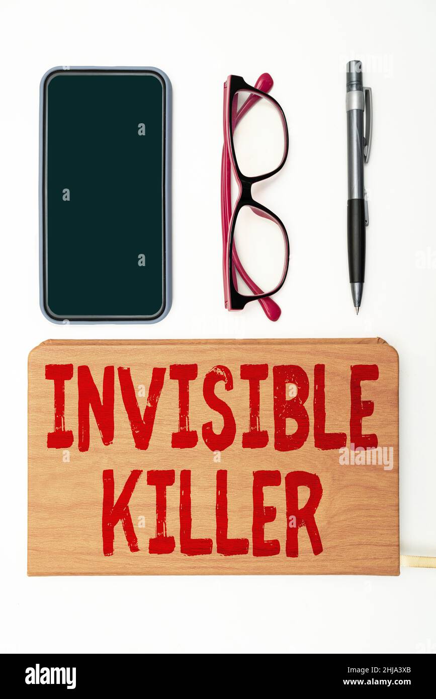 Text showing inspiration Invisible Killer. Business overview presence ... Text showing inspiration Invisible Killer. Business overview presence ...