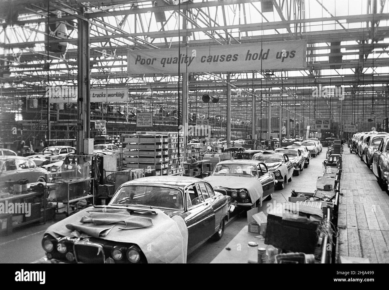 General scenes showing the new Jaguar cars coming off the production ...
