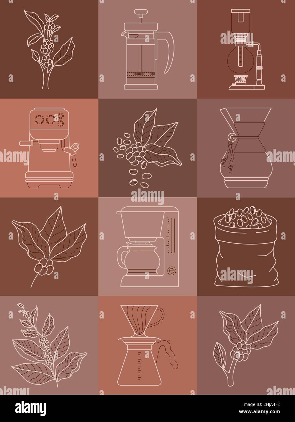 coffee brewing methods and plants Stock Vector Image & Art - Alamy