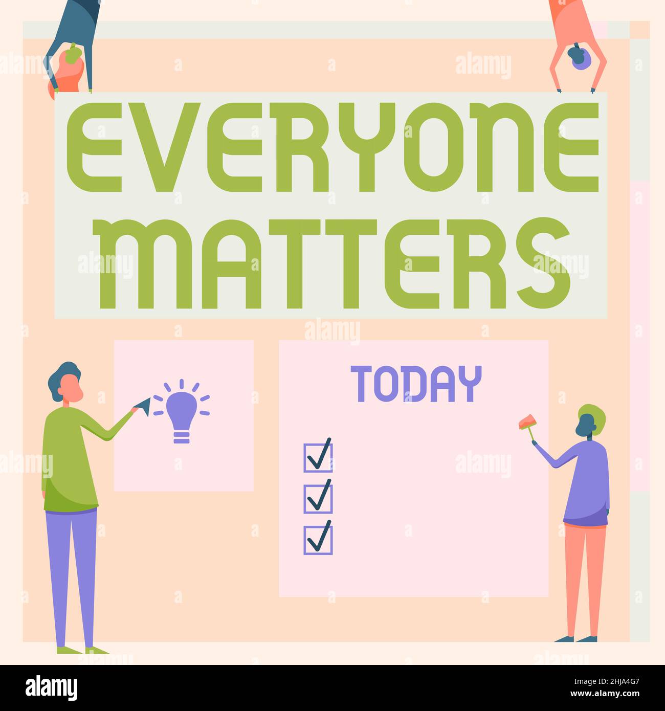 Conceptual display Everyone Matters. Business overview listen to all ...