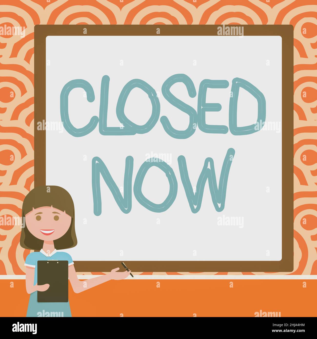 Conceptual caption Closed Now. Concept meaning of a business having ...