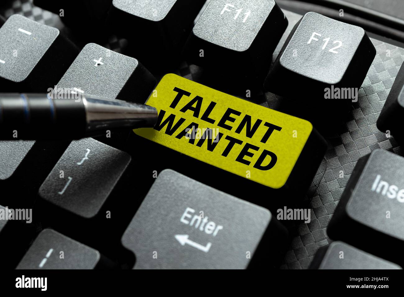 Conceptual caption Talent Wanted. Concept meaning method of identifying ...