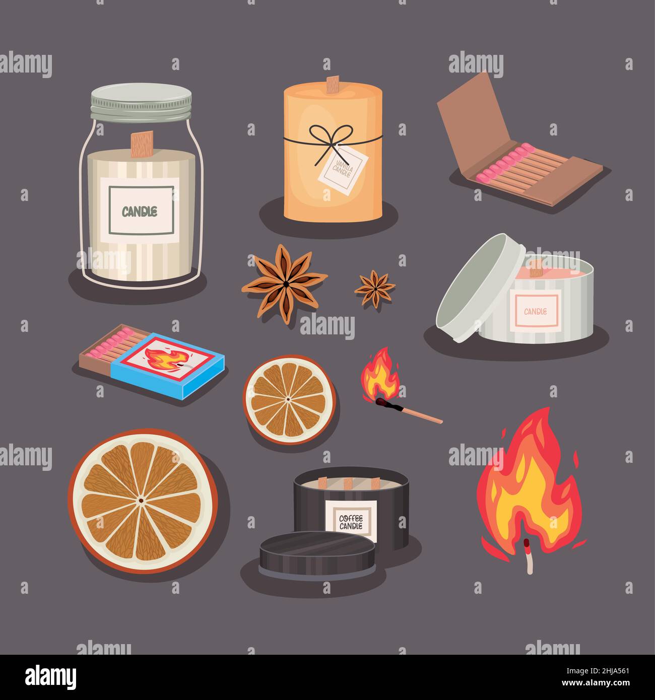 ten candle items Stock Vector Image & Art - Alamy