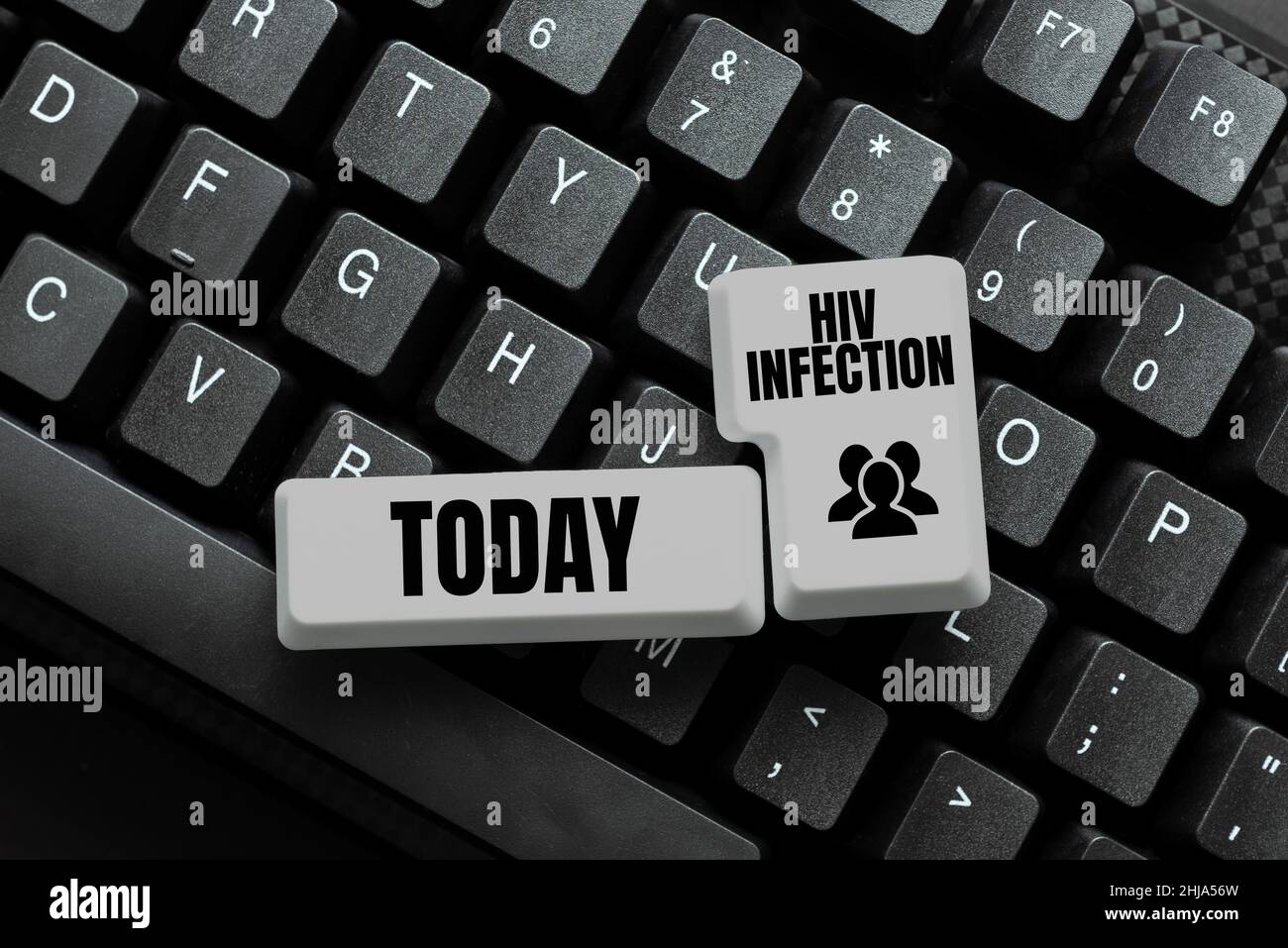 Text caption presenting Hiv Infection. Business concept A disease of ...