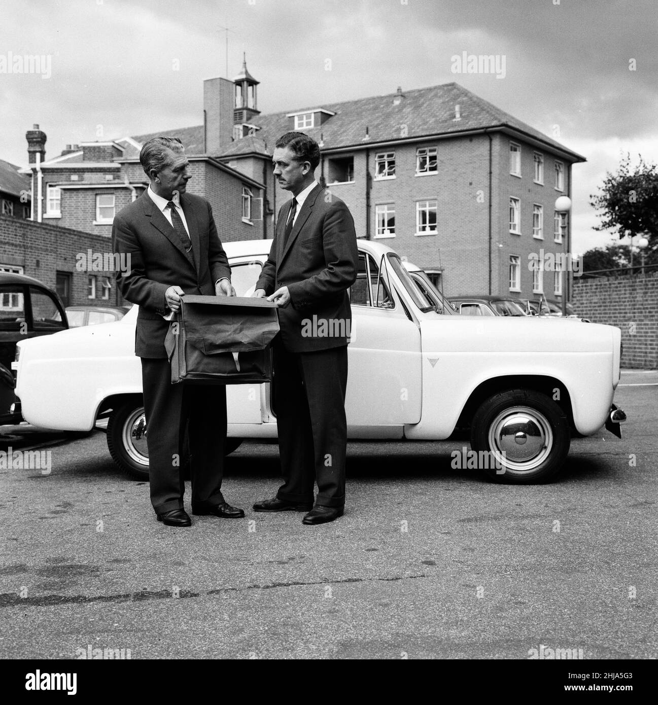 Ford Anglia in Police Yard, Bournemouth Police Station, the car was ...