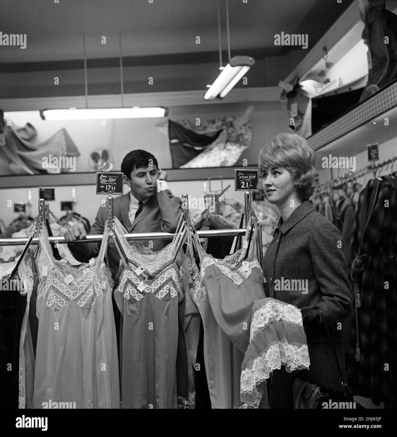 Comedian Jimmy Tarbuck, aged 23, with his wife Pauline, also 23, on a ...