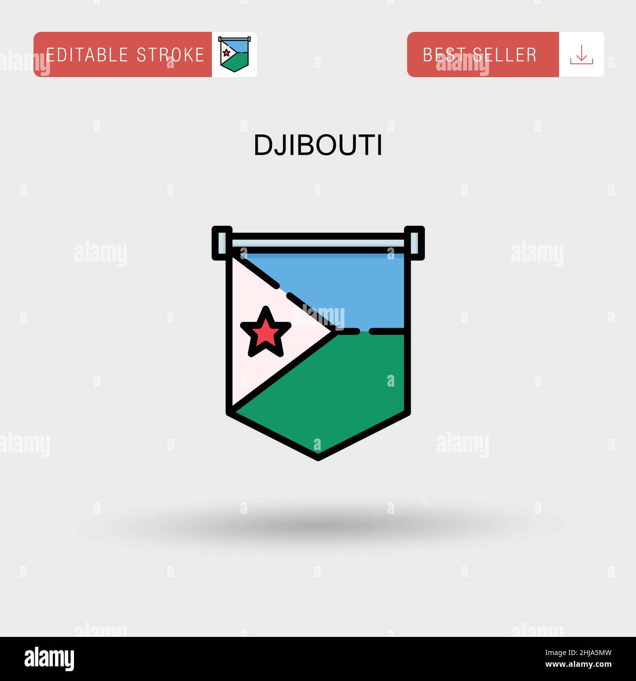 Republic of djibouti national flag Stock Vector Images - Alamy