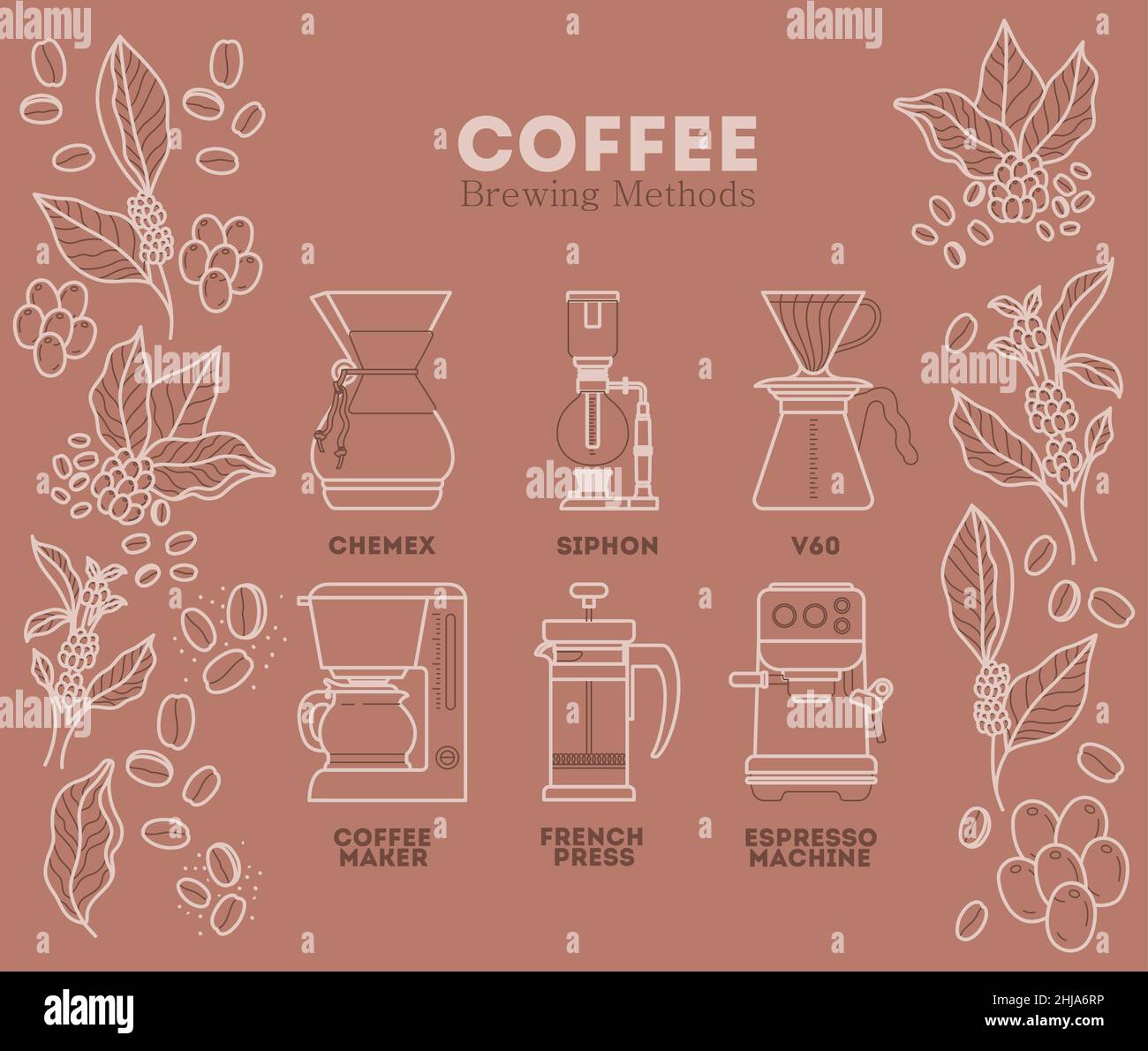 coffee brewing methods Stock Vector Image & Art - Alamy