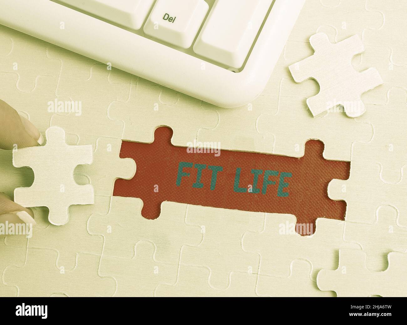 Text caption presenting Fit Life. Business concept maintaining a ...