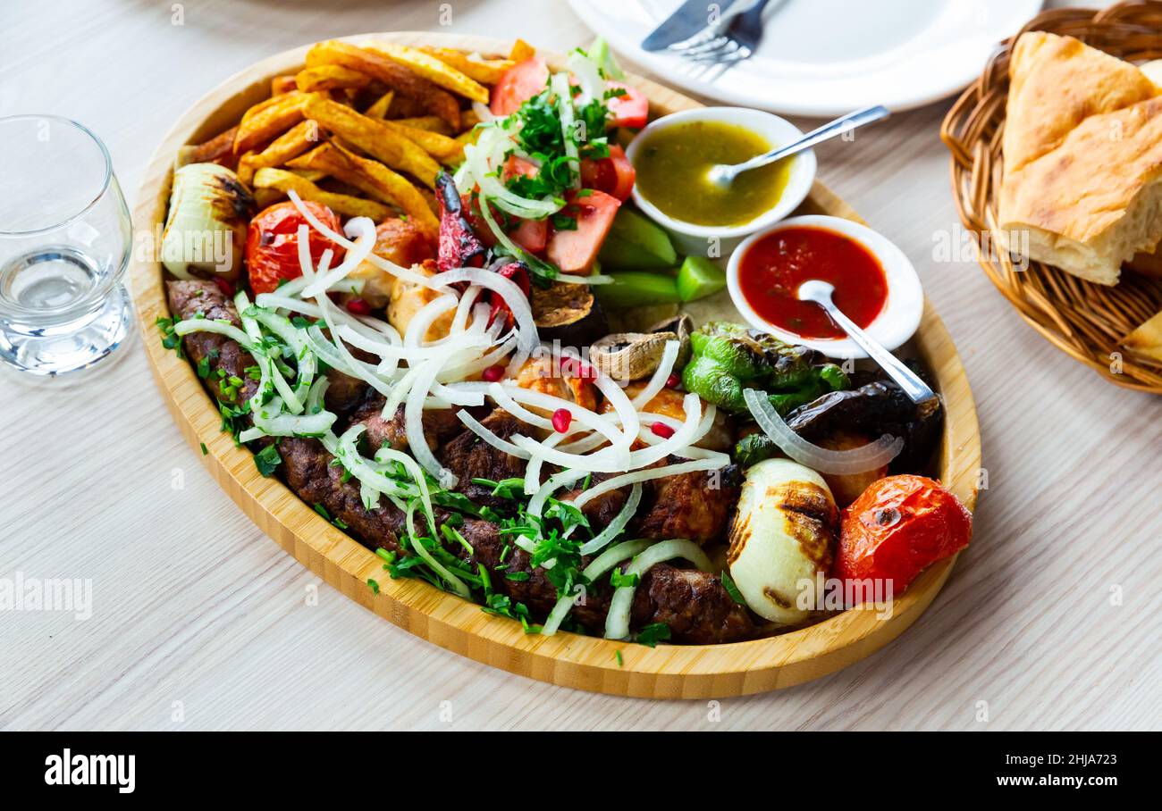 Traditional georgian kebab hi-res stock photography and images - Alamy