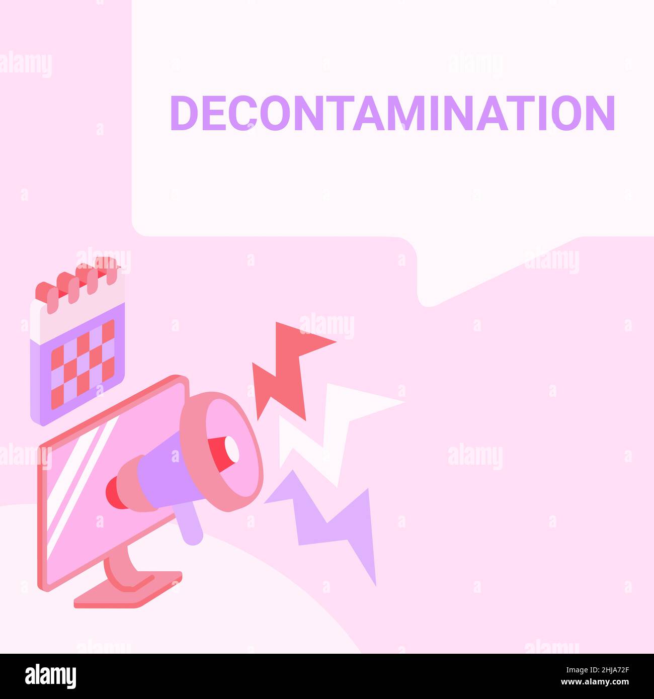 Text caption presenting Decontamination. Word for neutralizing every ...