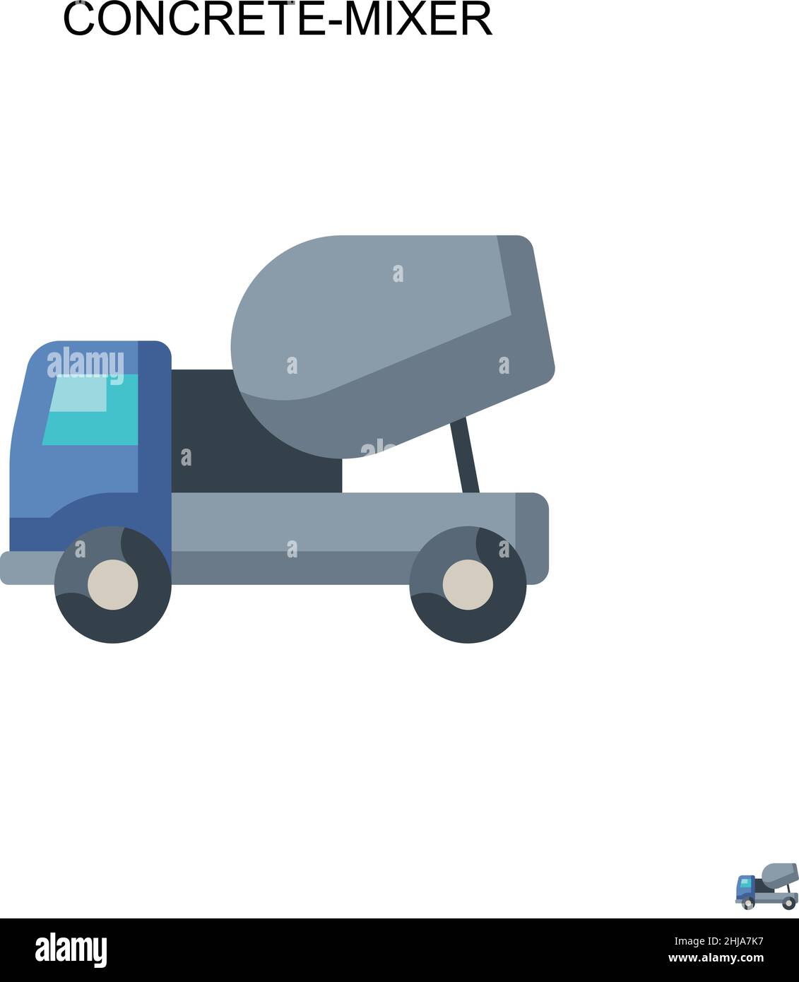 Concrete-mixer Simple vector icon. Illustration symbol design template ...