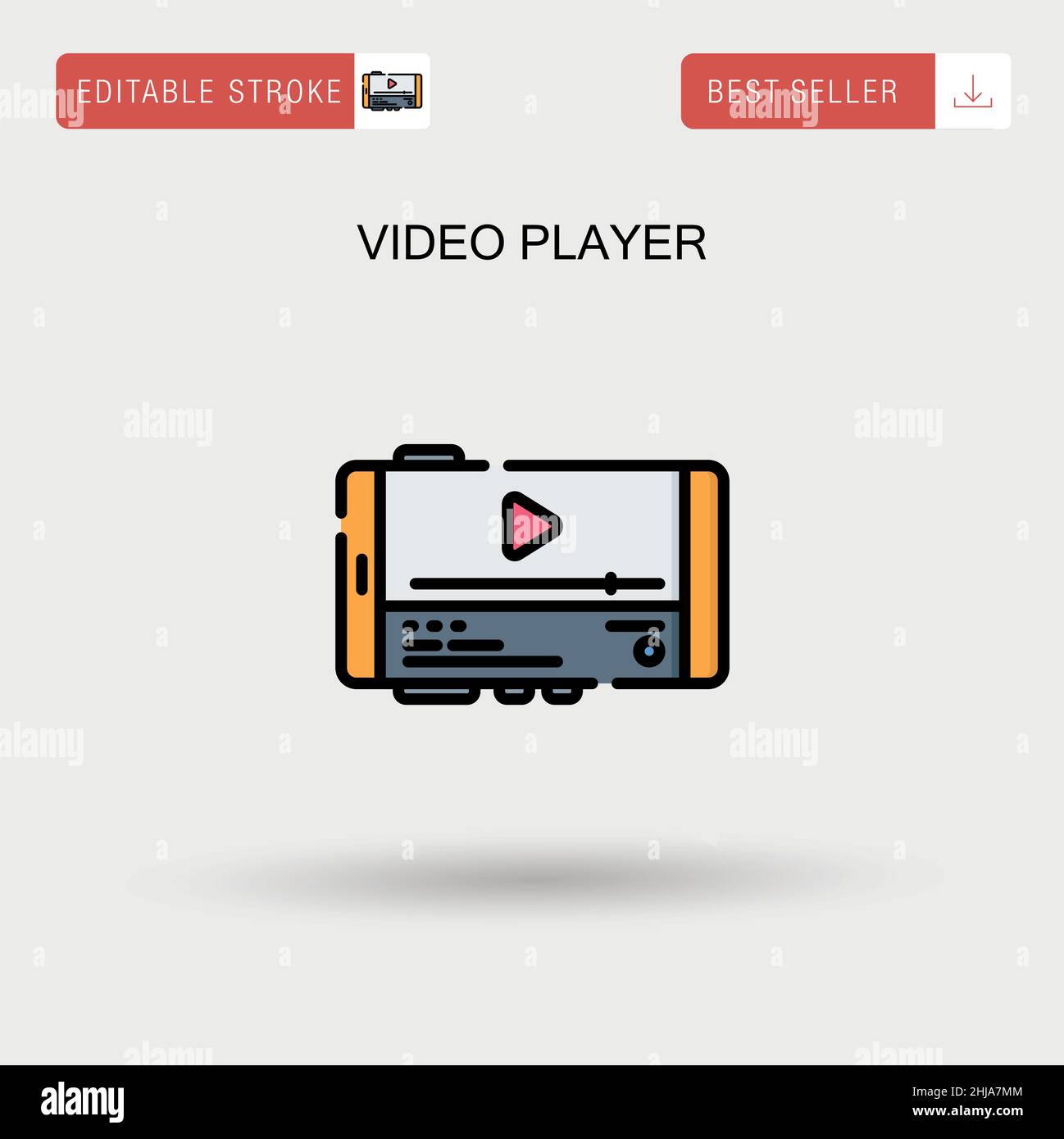 Video player Simple vector icon Stock Vector Image & Art - Alamy
