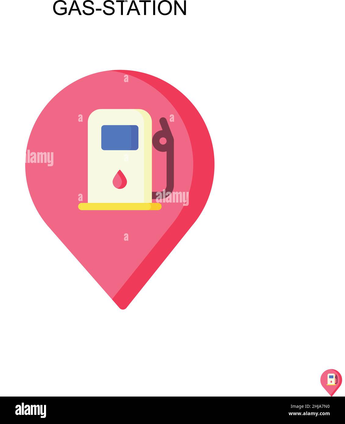 Gas-station Simple vector icon. Illustration symbol design template for ...