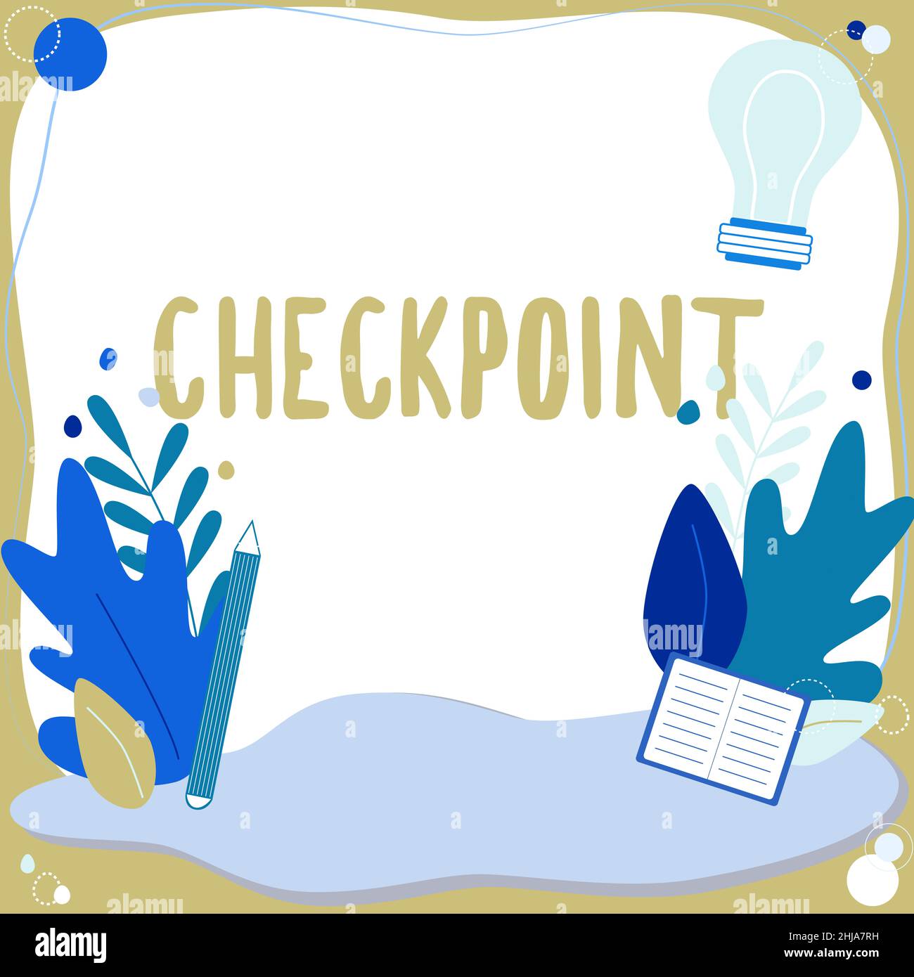 Text caption presenting Checkpoint. Word Written on manned entrance ...