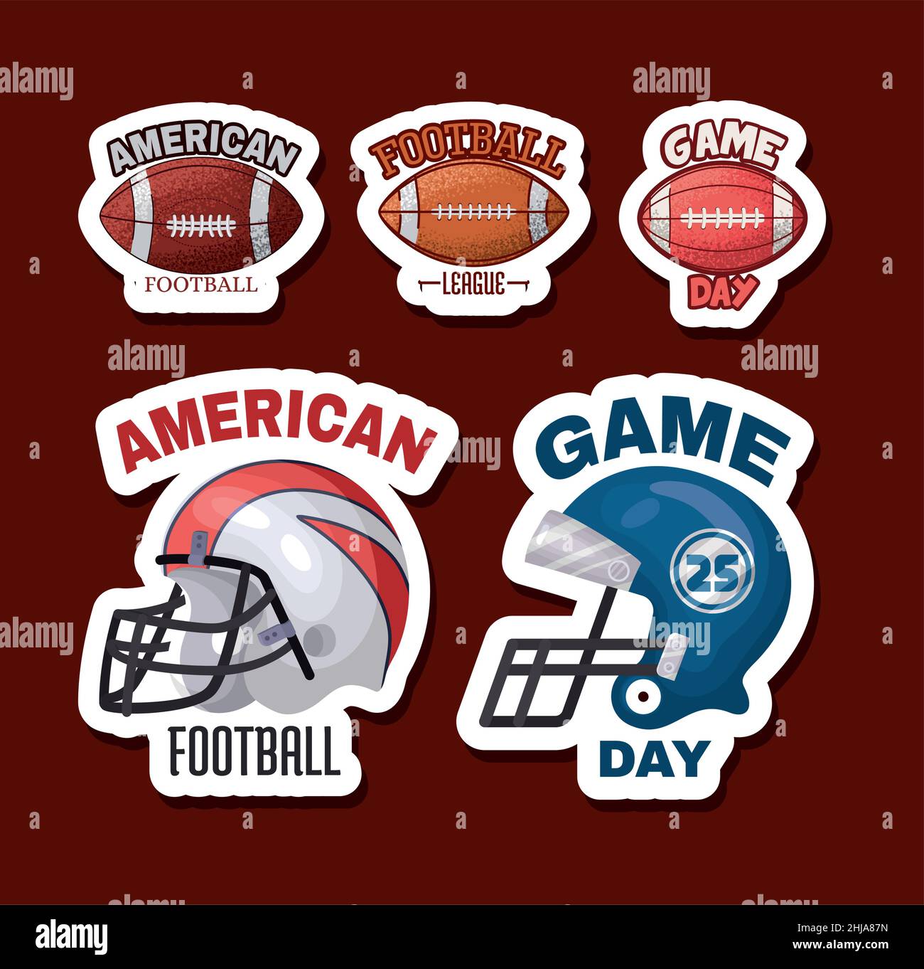 five american football stickers Stock Vector Image & Art - Alamy