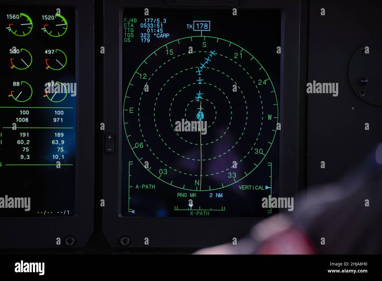 A Coordinated Aircraft Positioning System (CAPS) instrument displays ...
