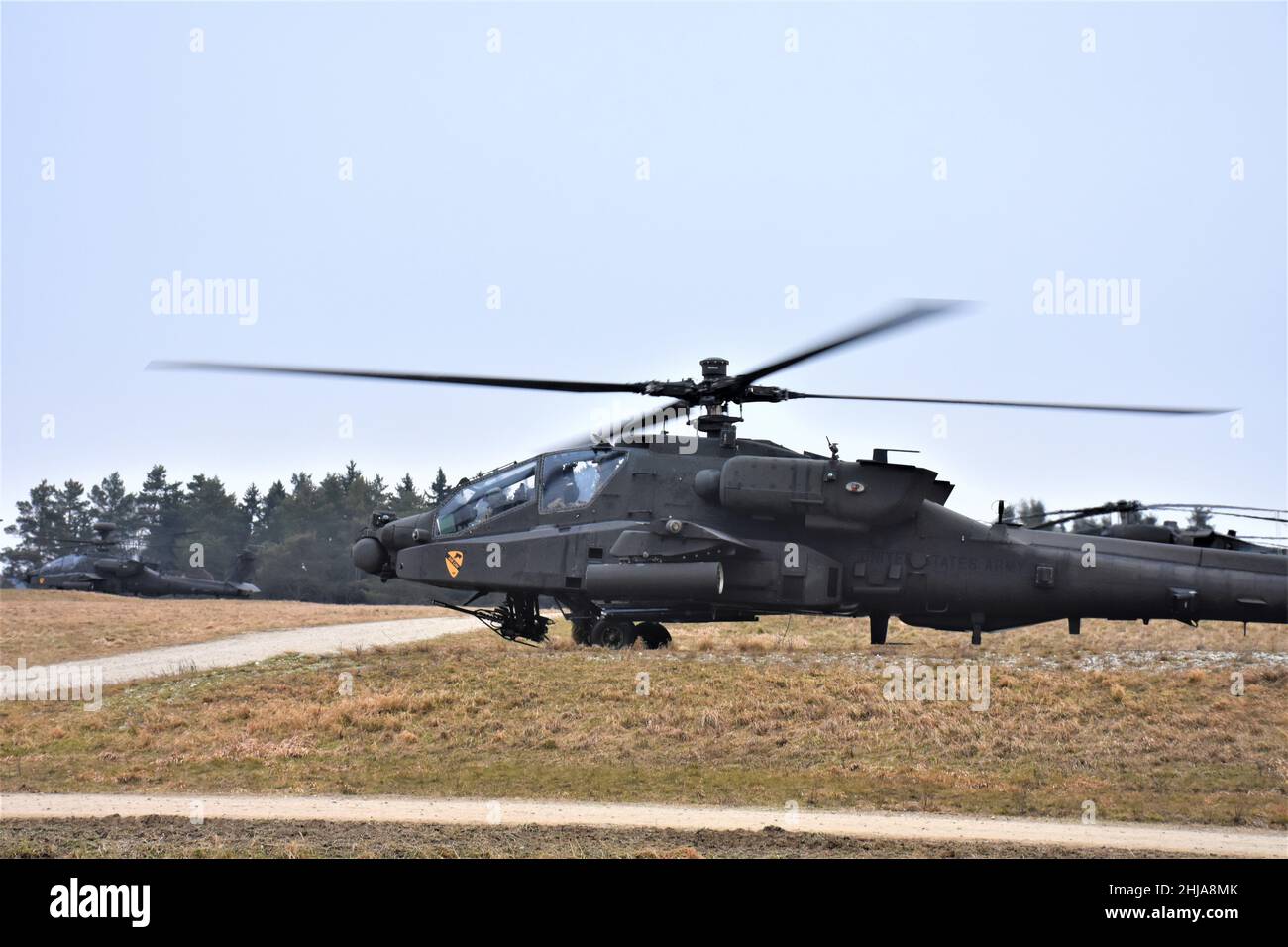 An AH-64D Apache attack helicopter attached to Task Force Lobos, 2nd ...