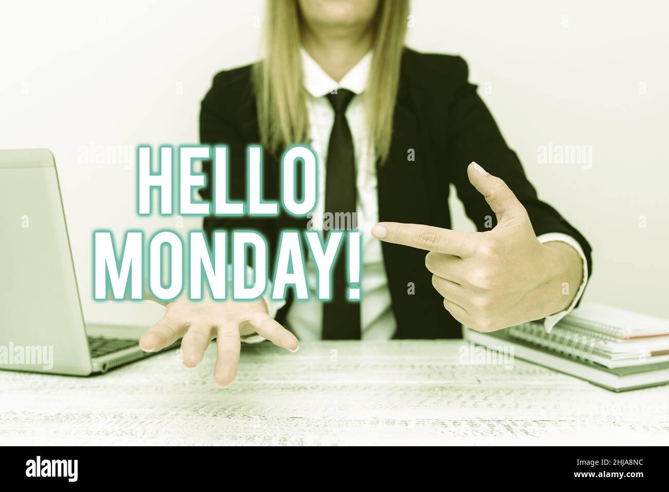 Text showing inspiration Hello Monday. Business concept Good morning ...