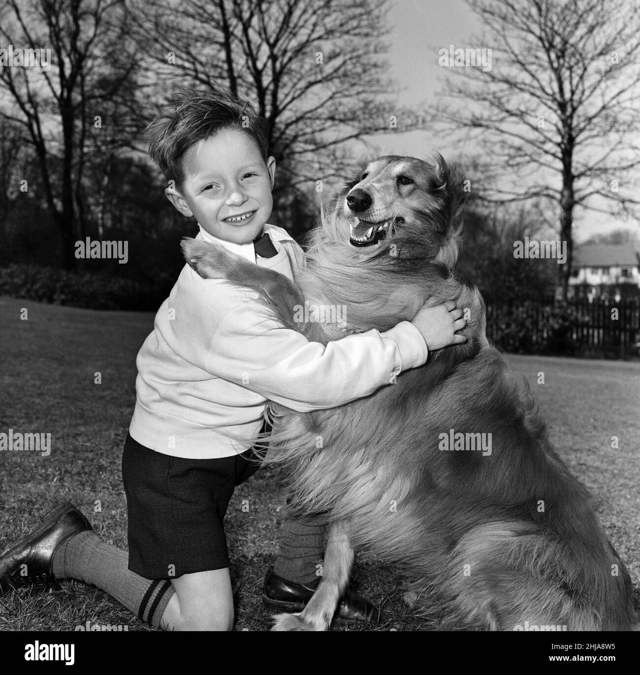 Philip Turner with his dog Rex. 9th April 1963 Stock Photo - Alamy
