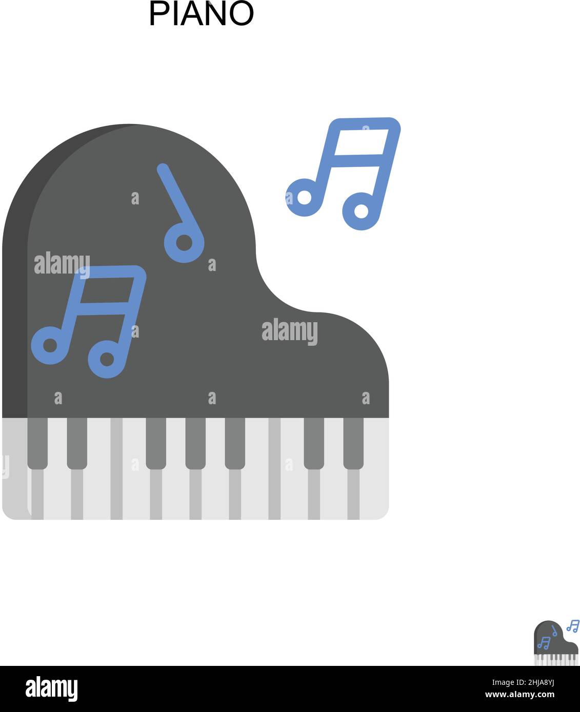 Piano Simple vector icon. Illustration symbol design template for web ...