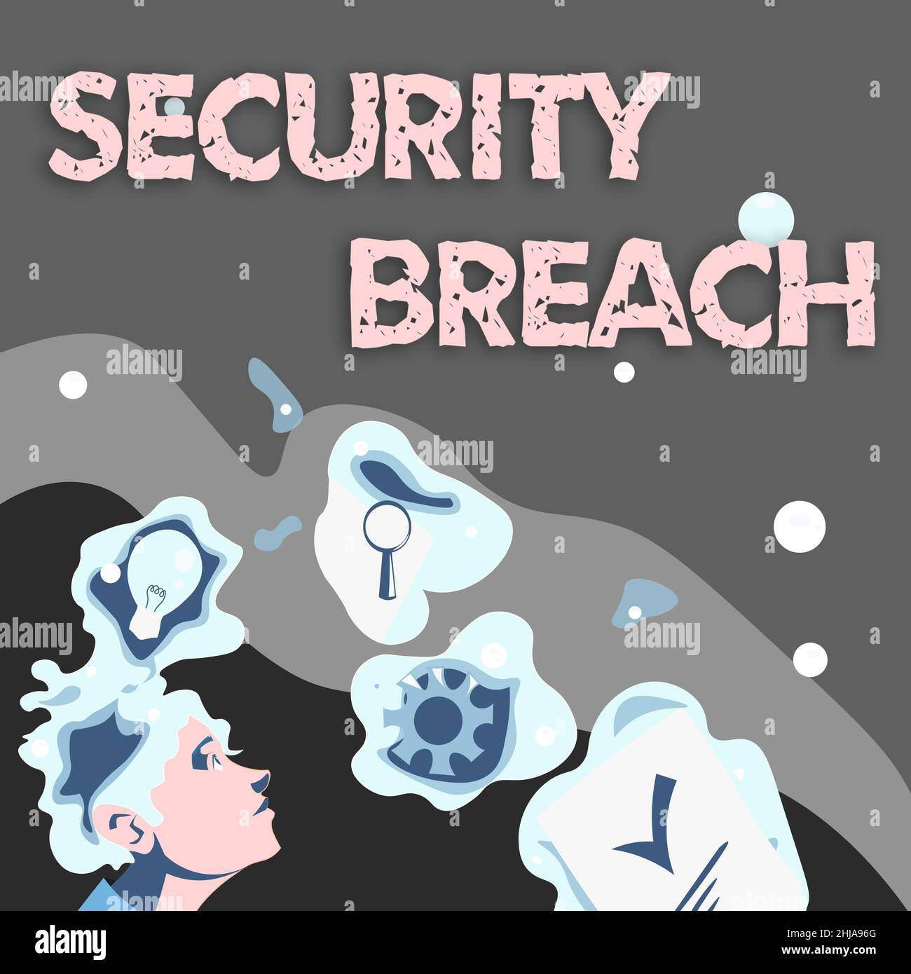 Hand writing sign Security Breach. Word for unauthorized access of data ...