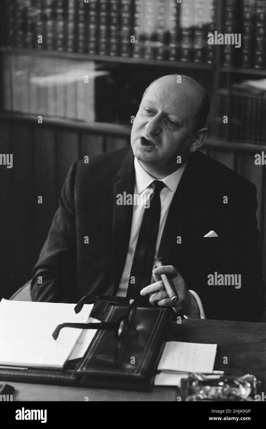 Media mogul Lew Grade pictured in his office at the ATV studios in ...