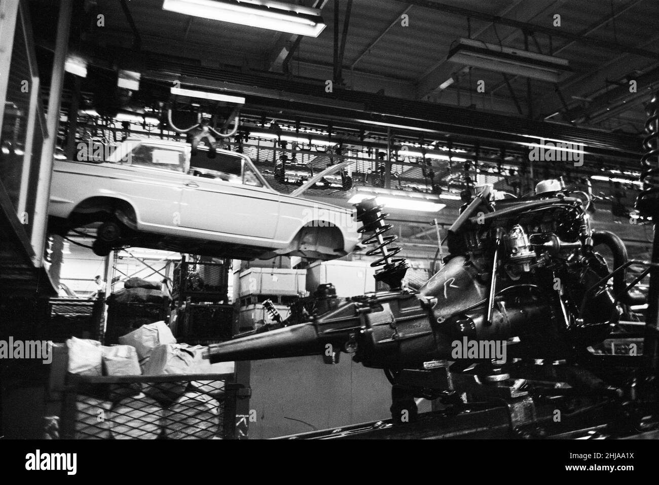 General scenes inside the Ford motor factory in Dagenham, Essex showing ...