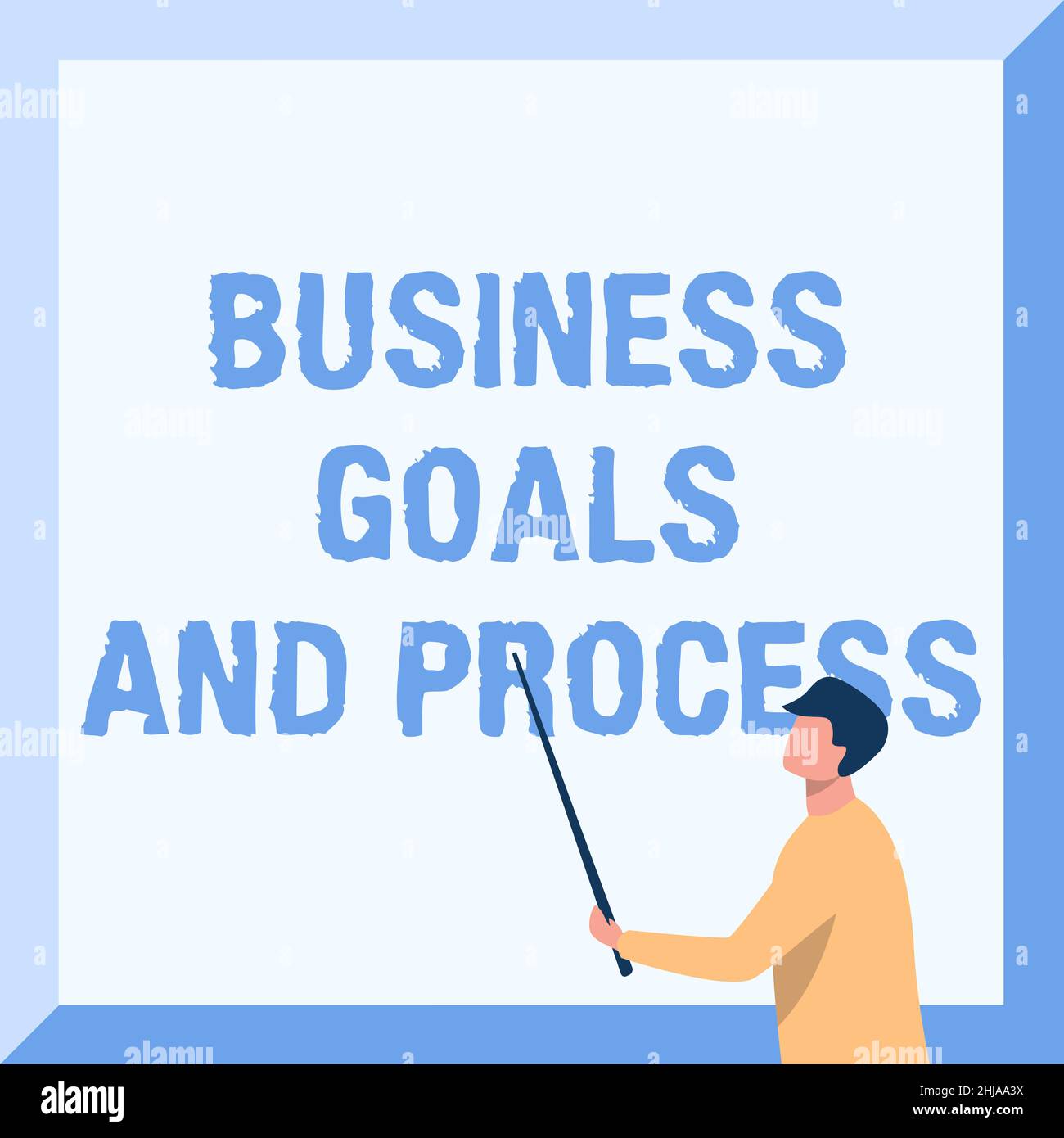 Sign displaying Business Goals And Process. Internet Concept company ...