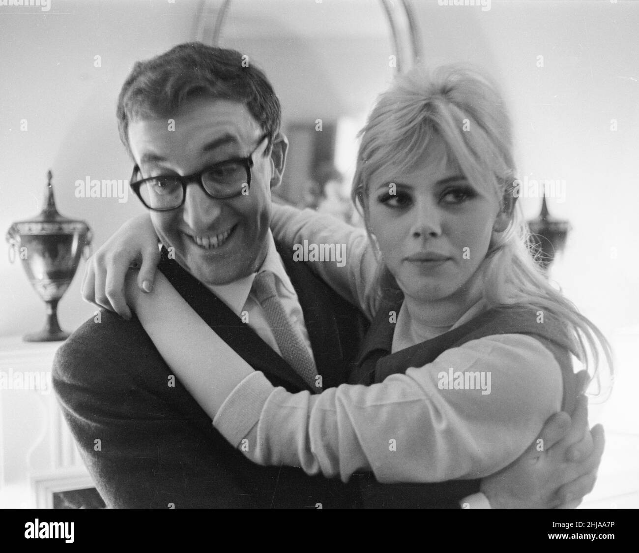 Actor and comedian Peter Sellers seen her with his film actress fiancee ...