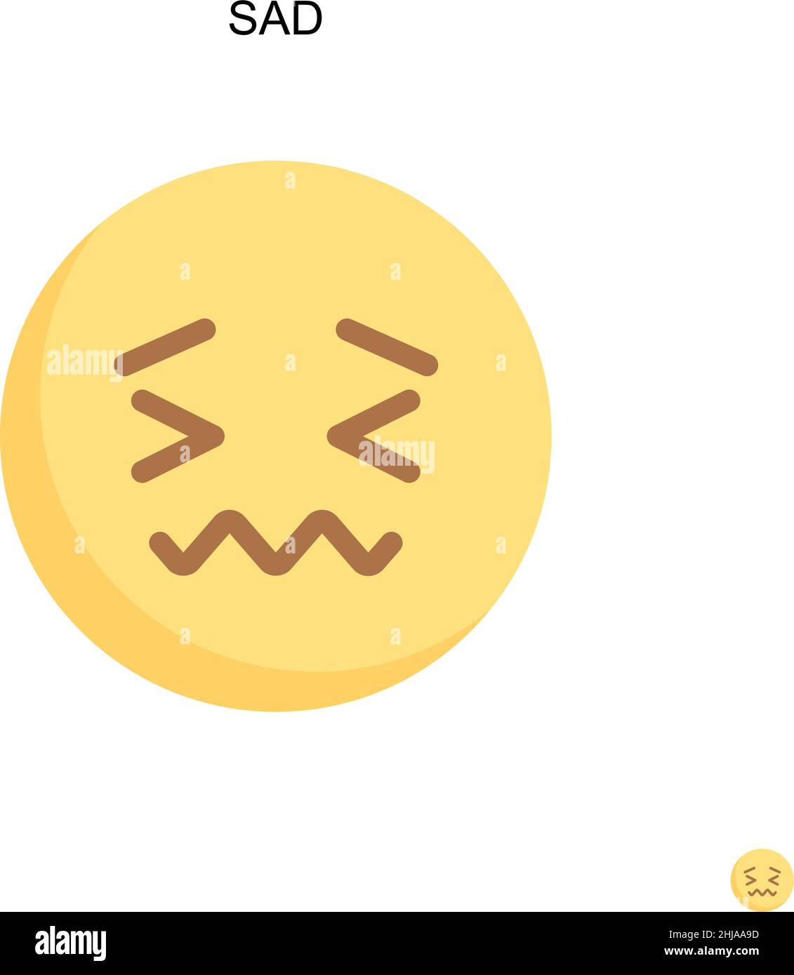 Sad Simple vector icon. Illustration symbol design template for web ...