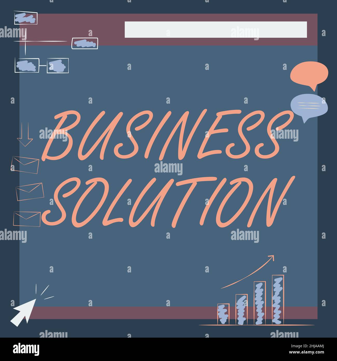 Hand writing sign Business Solution. Business overview combination of ...