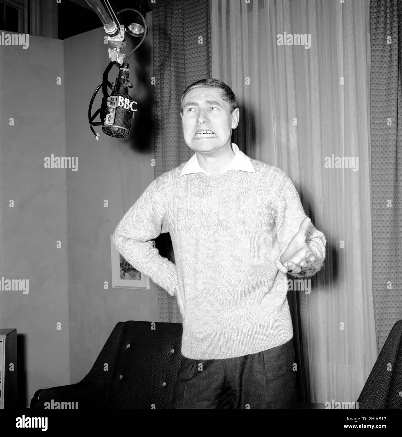 Actor Bill Maynard seen here in the BBC West London Studios, 1964 Stock ...