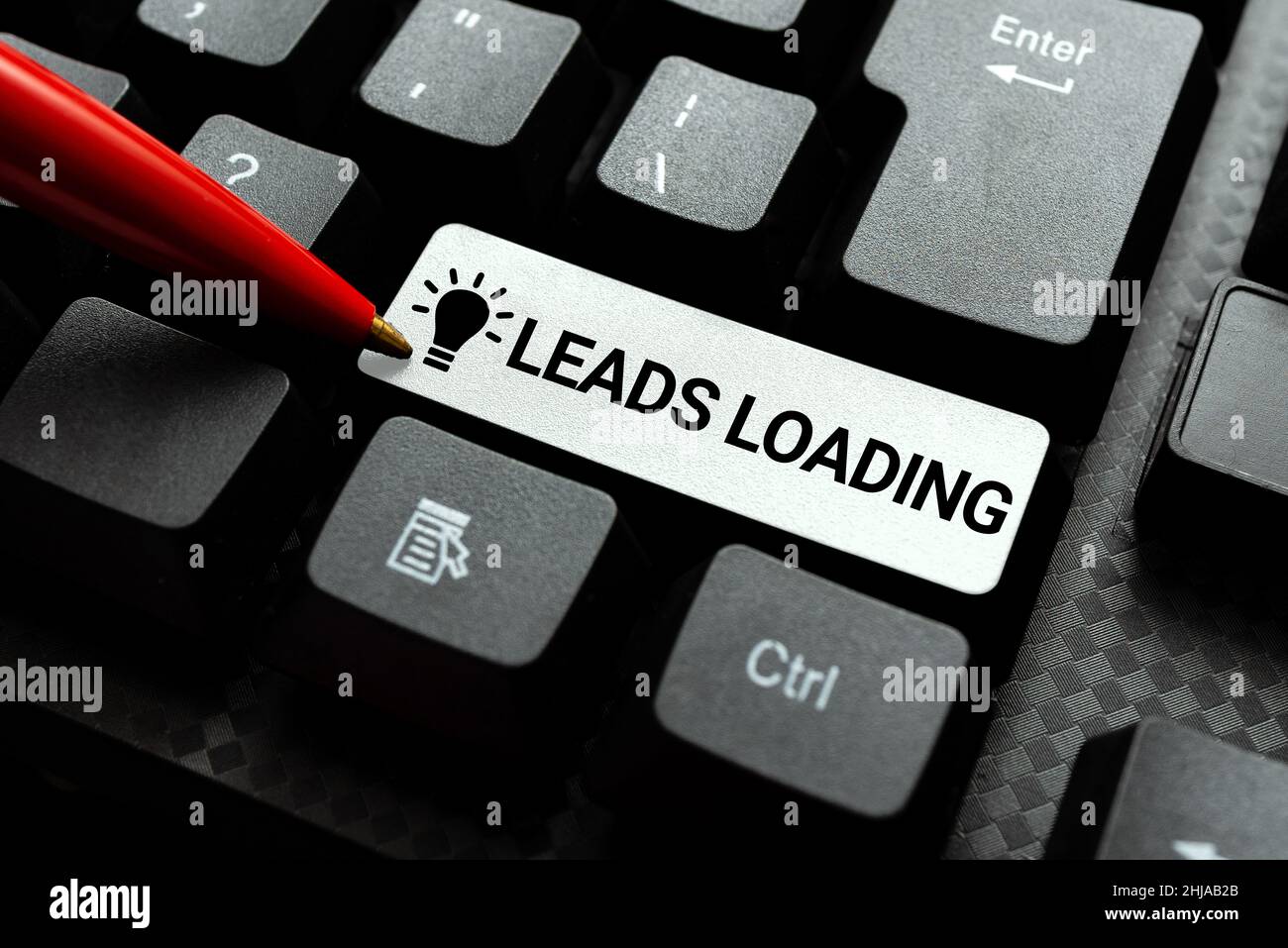 Text caption presenting Leads Loading. Conceptual photo Initiating customer regards with the ...