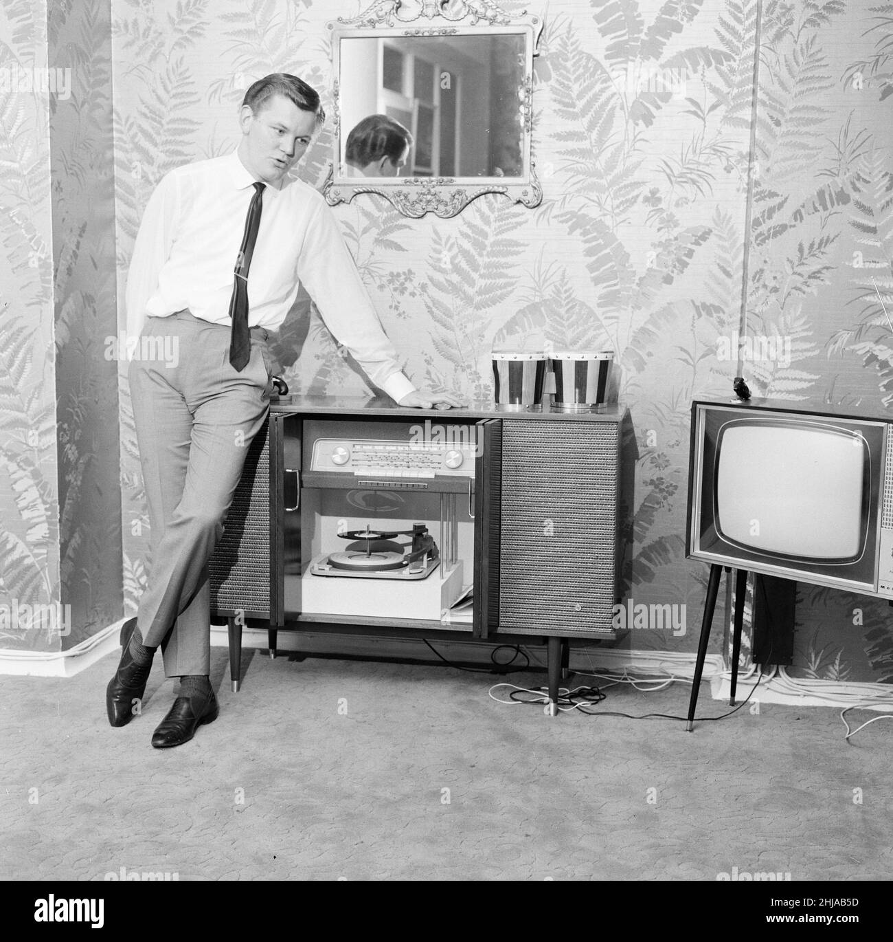 1960s record player Black and White Stock Photos & Images - Alamy