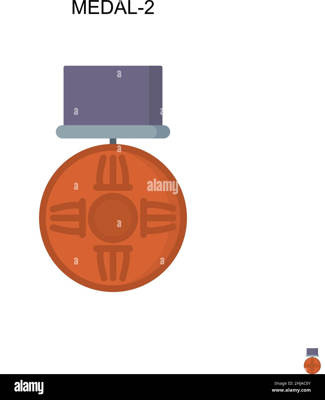 Medal-2 Simple vector icon. Illustration symbol design template for web ...