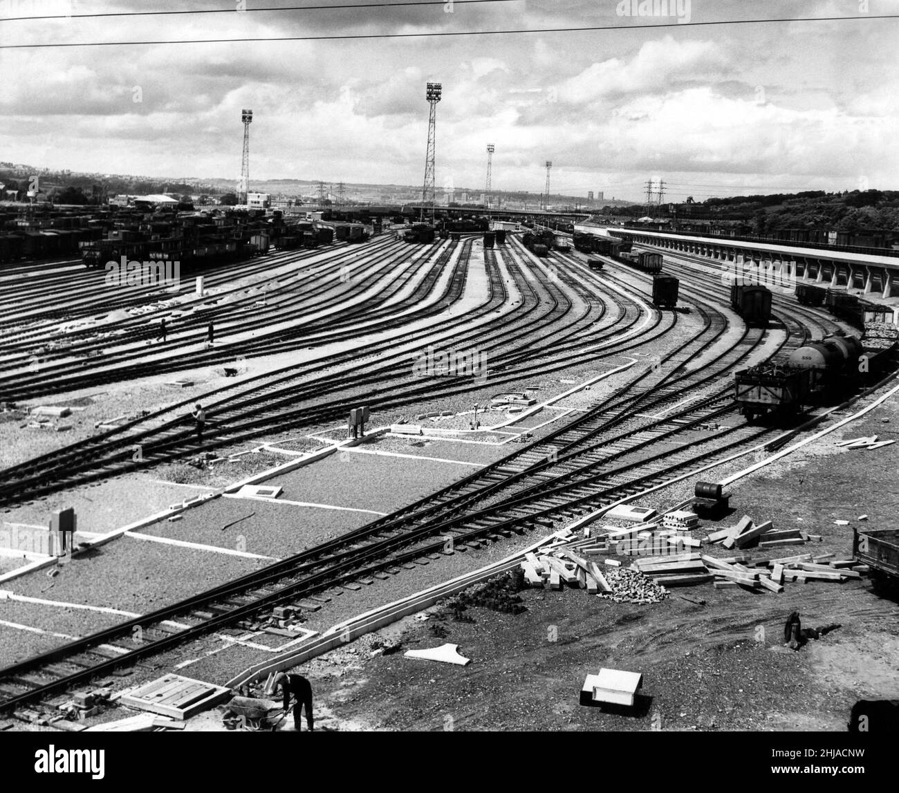 A general view of the sidings at the new Tyne marshalling yard at ...