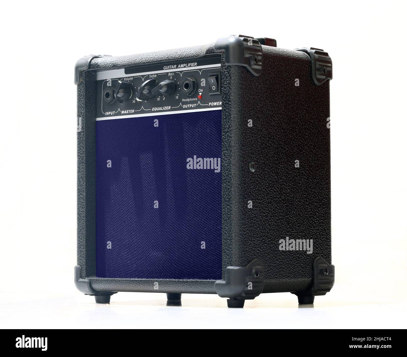 Electric guitar amplifier in close up over white background Stock Photo ...