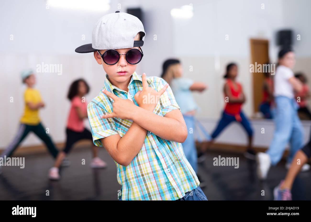 Boy hip-hop dancer posing at studio Stock Photo - Alamy