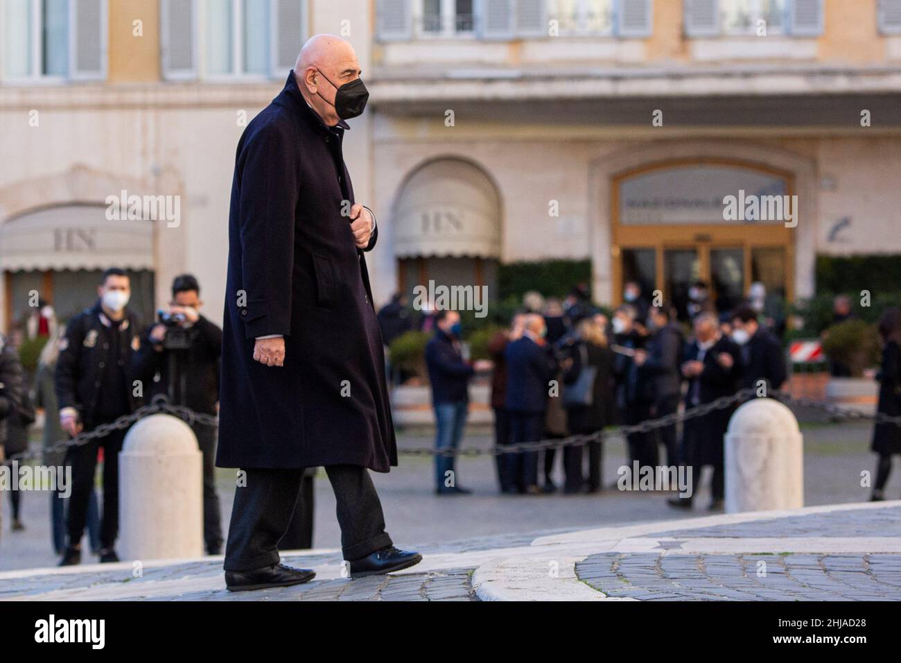 Rome, Italy. 24th Jan, 2022. Adriano Galliani attends the voting for ...