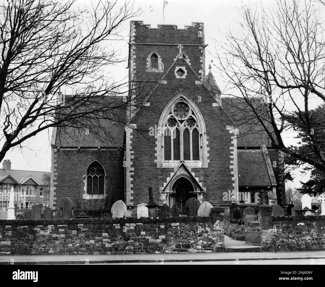 St Margaret's Church, Roath, Cardiff, Wales. Circa 1964 Stock Photo - Alamy