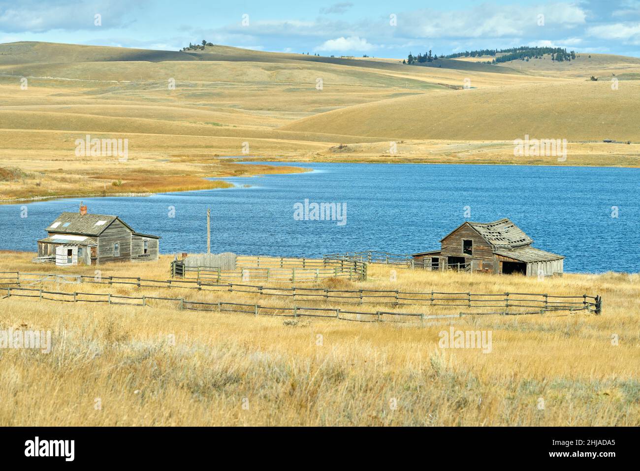 Kamloops, British Columbia, Canada – October 12, 2018. Rustic Ranch on ...
