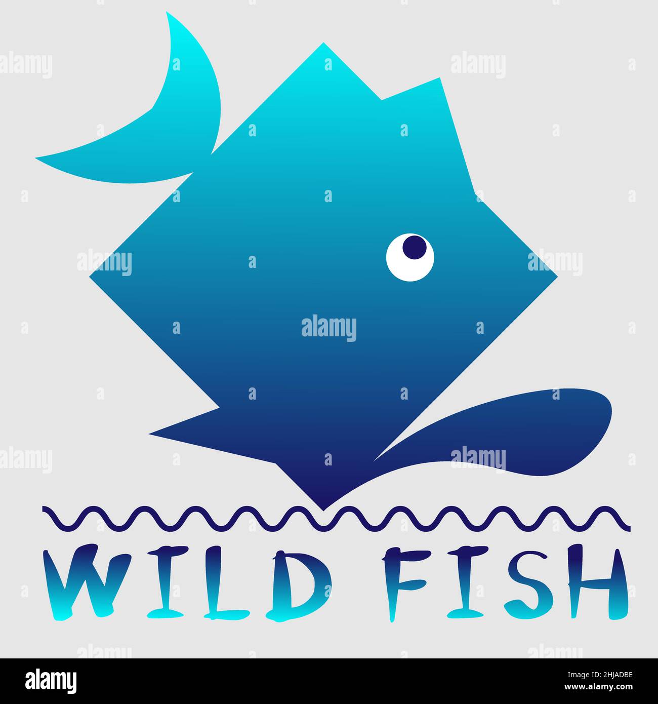 abstract minimal fish logo made of square and triangles 1 Stock Vector ...