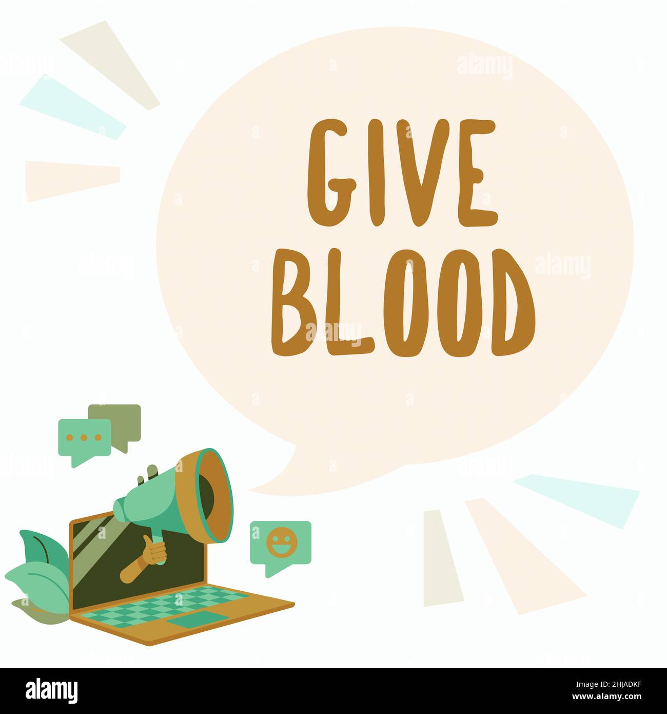 Text sign showing Give Blood. Word Written on a person voluntarily has ...