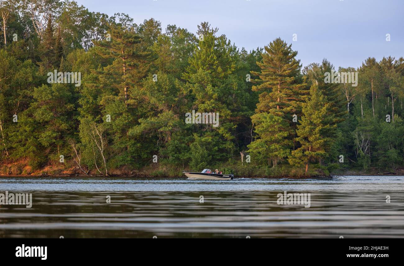 Family recreation on the Chippewa Flowage in northern Wisconsin Stock ...